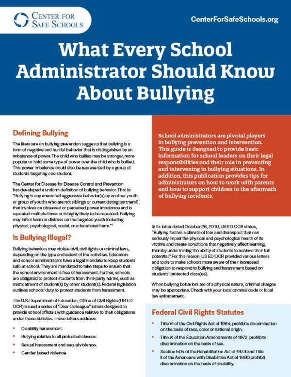 Bullying Prevention Resources - Center for Safe Schools